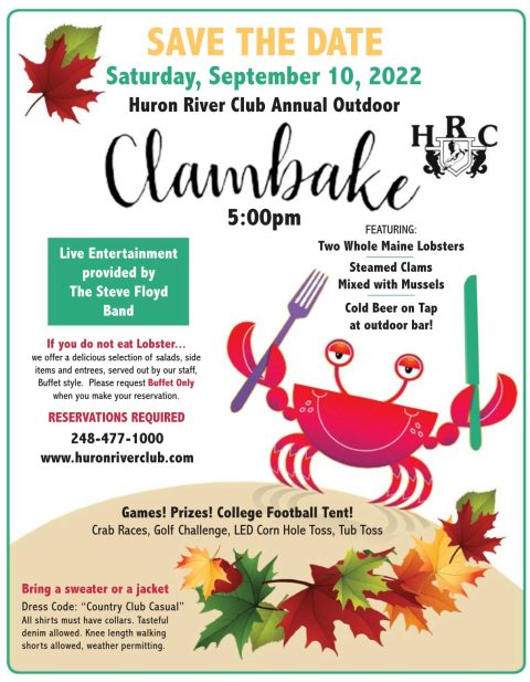 HRC Annual Outdoor Clambake! - Huron River Club